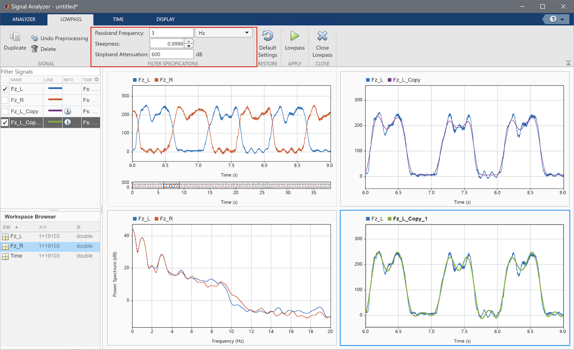 Matlab Signal Analyzer 信号分析 萤火